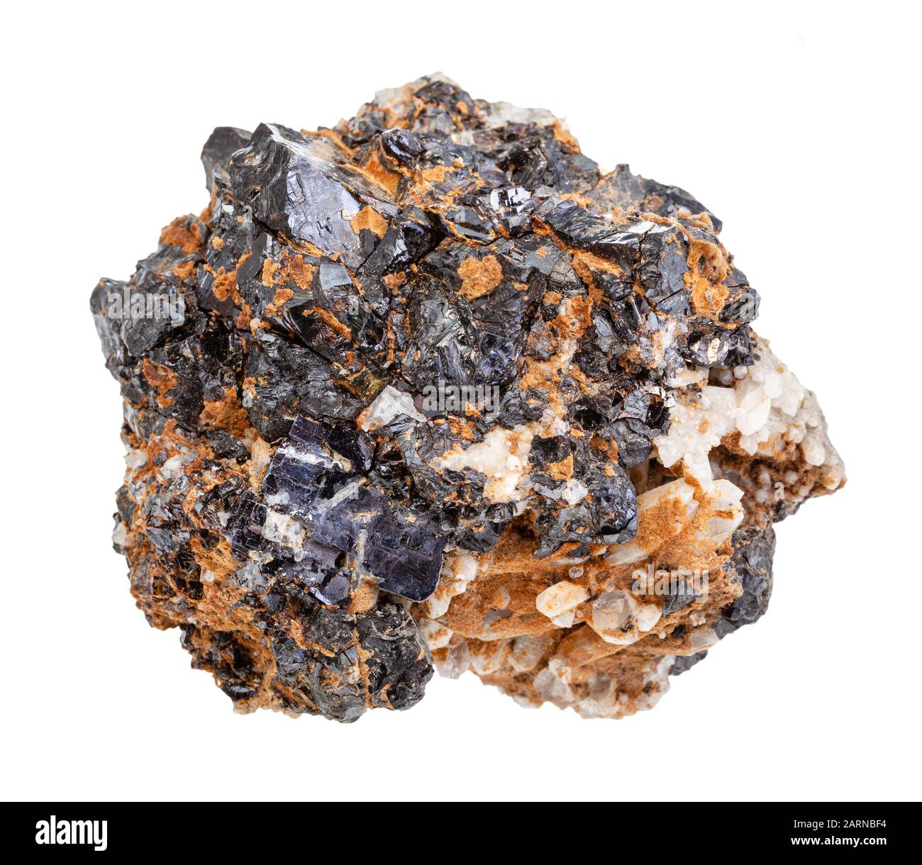 closeup of sample of natural mineral from geological collection - raw ...