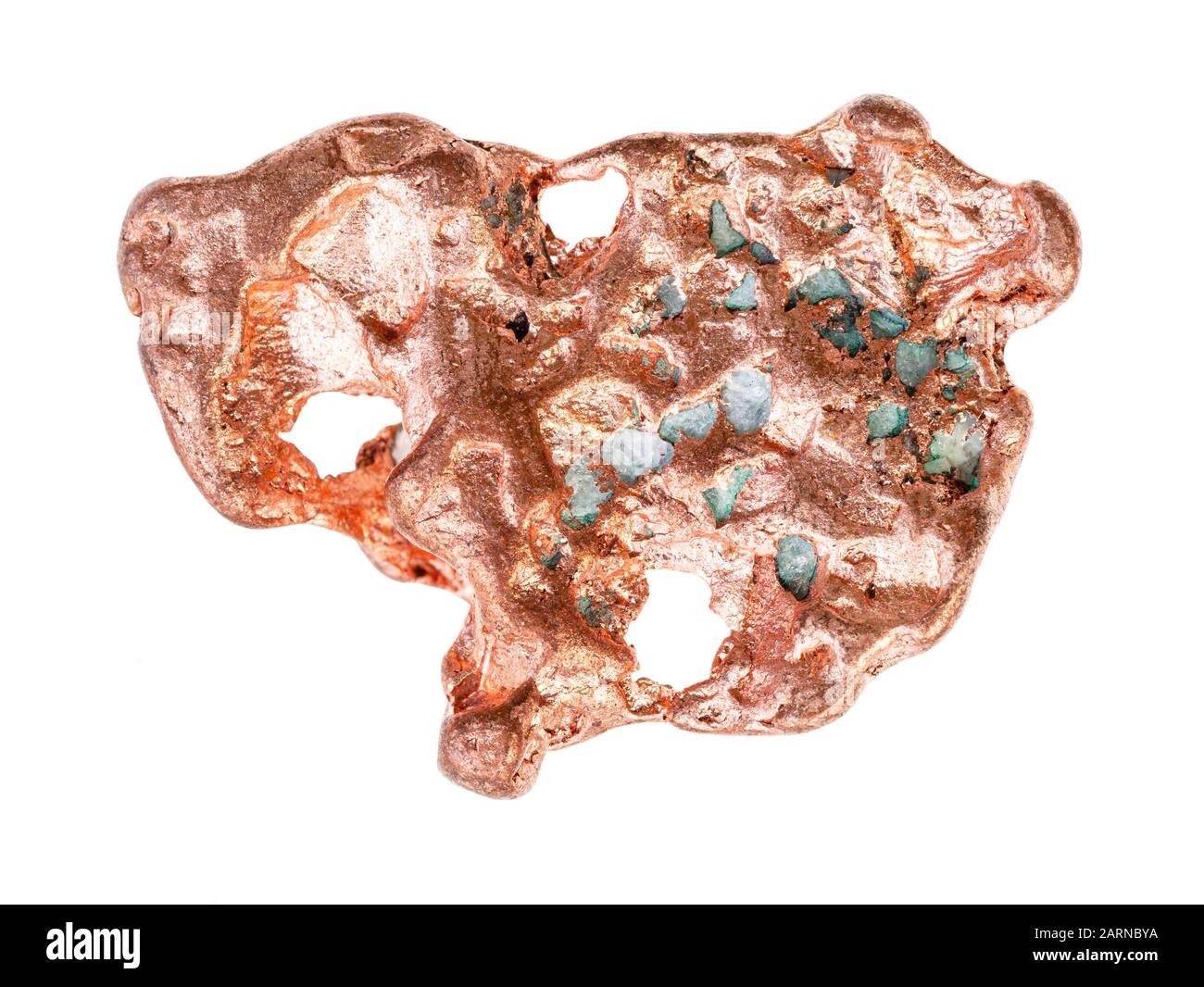 closeup of sample of natural mineral from geological collection ...