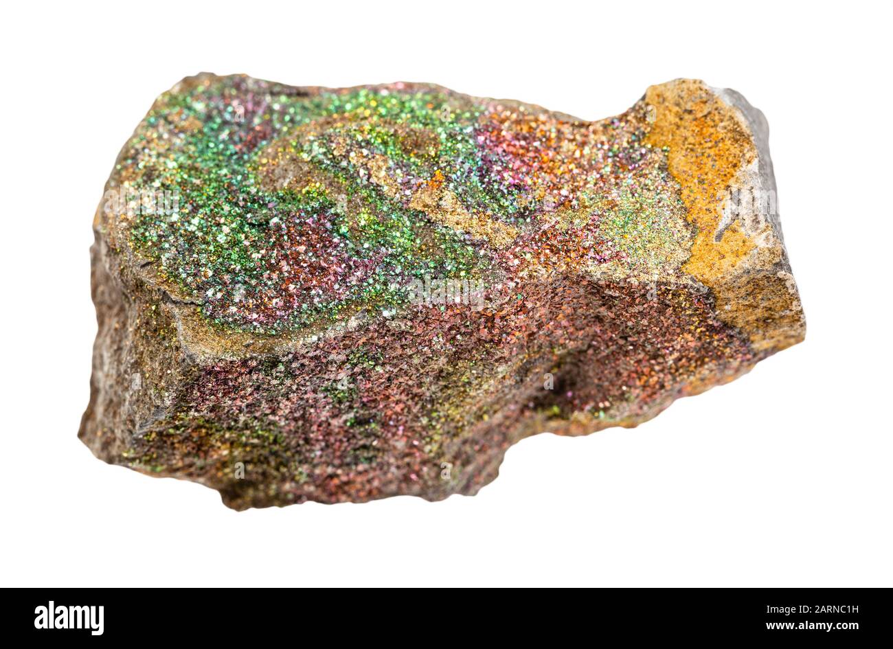 closeup of sample of natural mineral from geological collection - rough ...