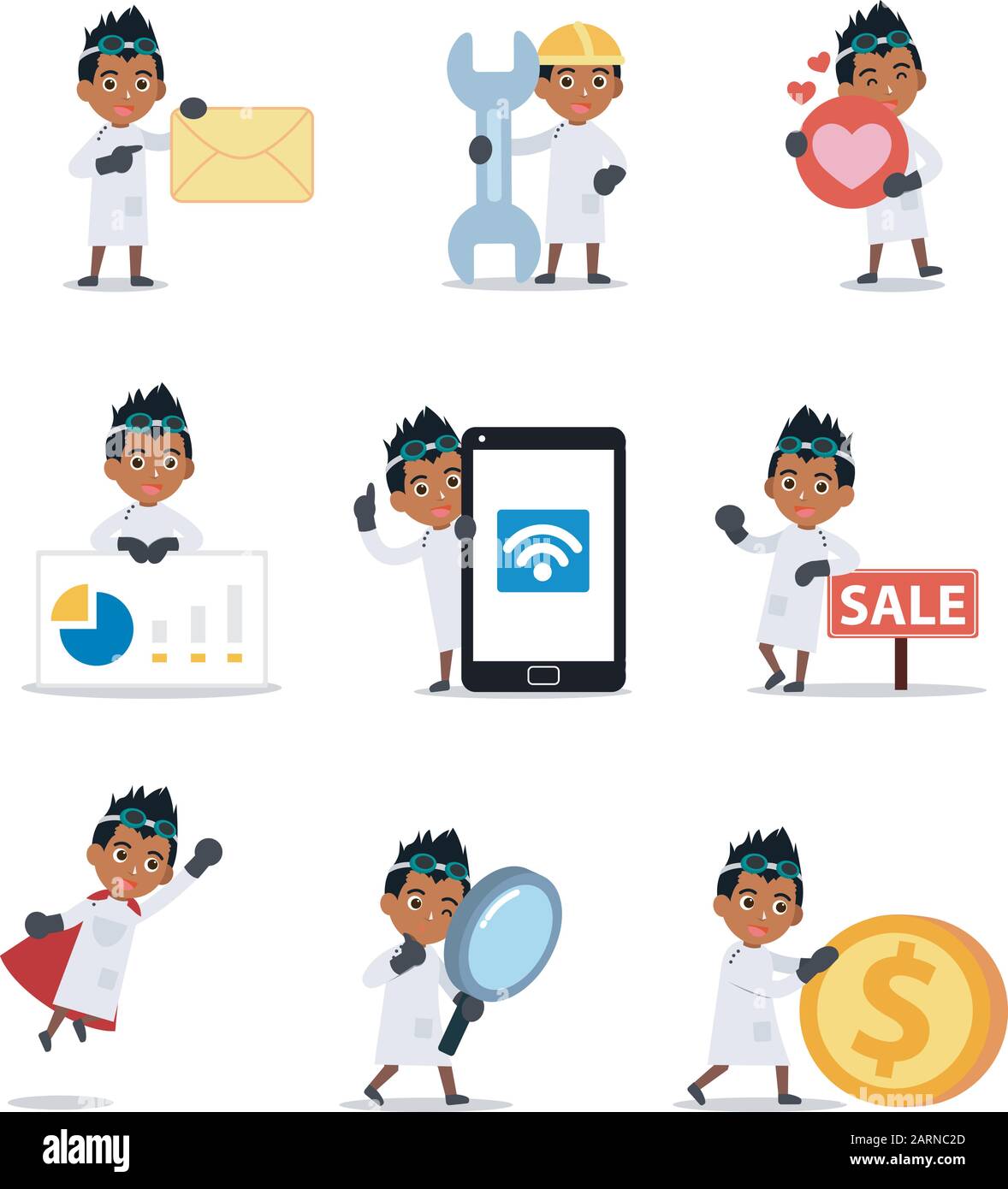 Mad professor illustration Stock Vector Images - Alamy