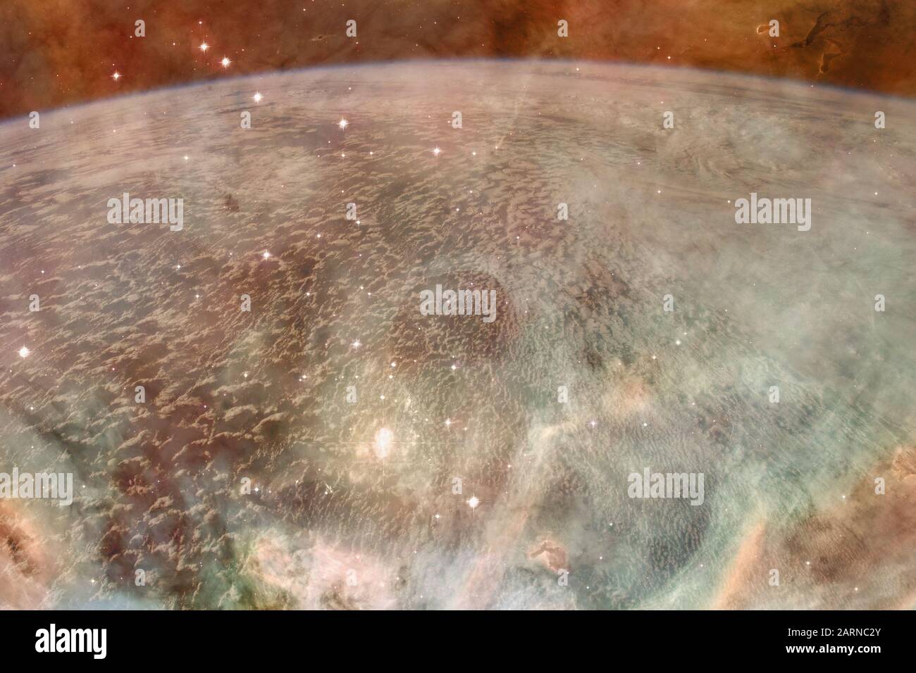 Colors of Earth. Our planet from orbit. Cosmic landscape. Elements of ...