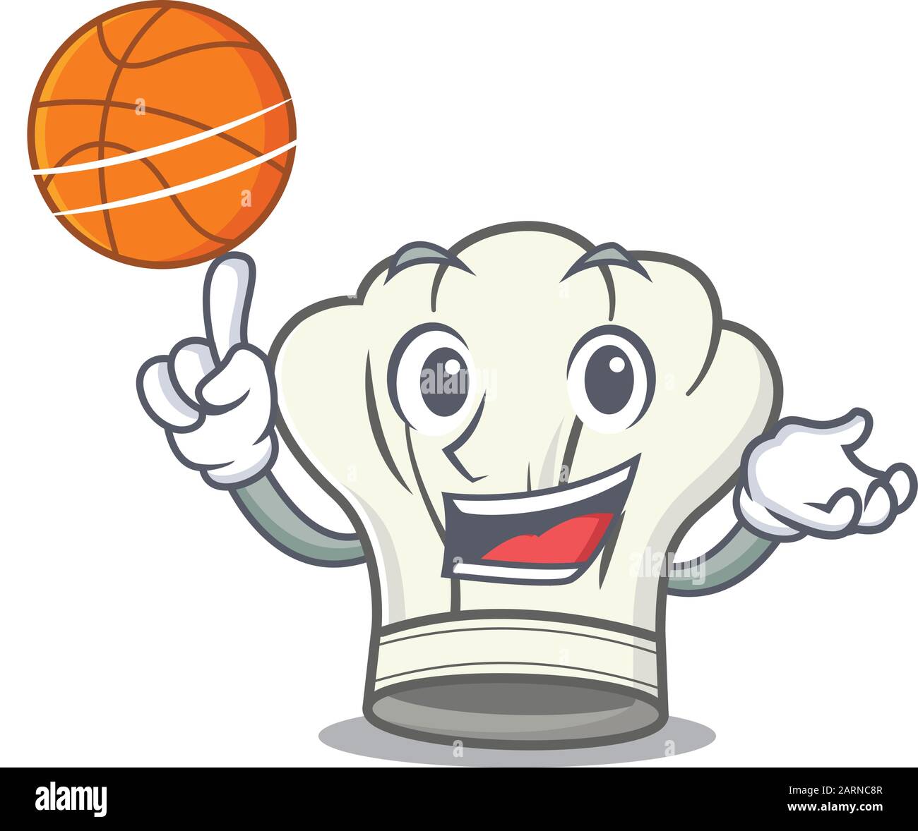A mascot picture of cook hat cartoon character playing basketball Stock ...