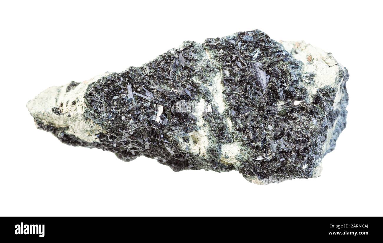 closeup of sample of natural mineral from geological collection ...