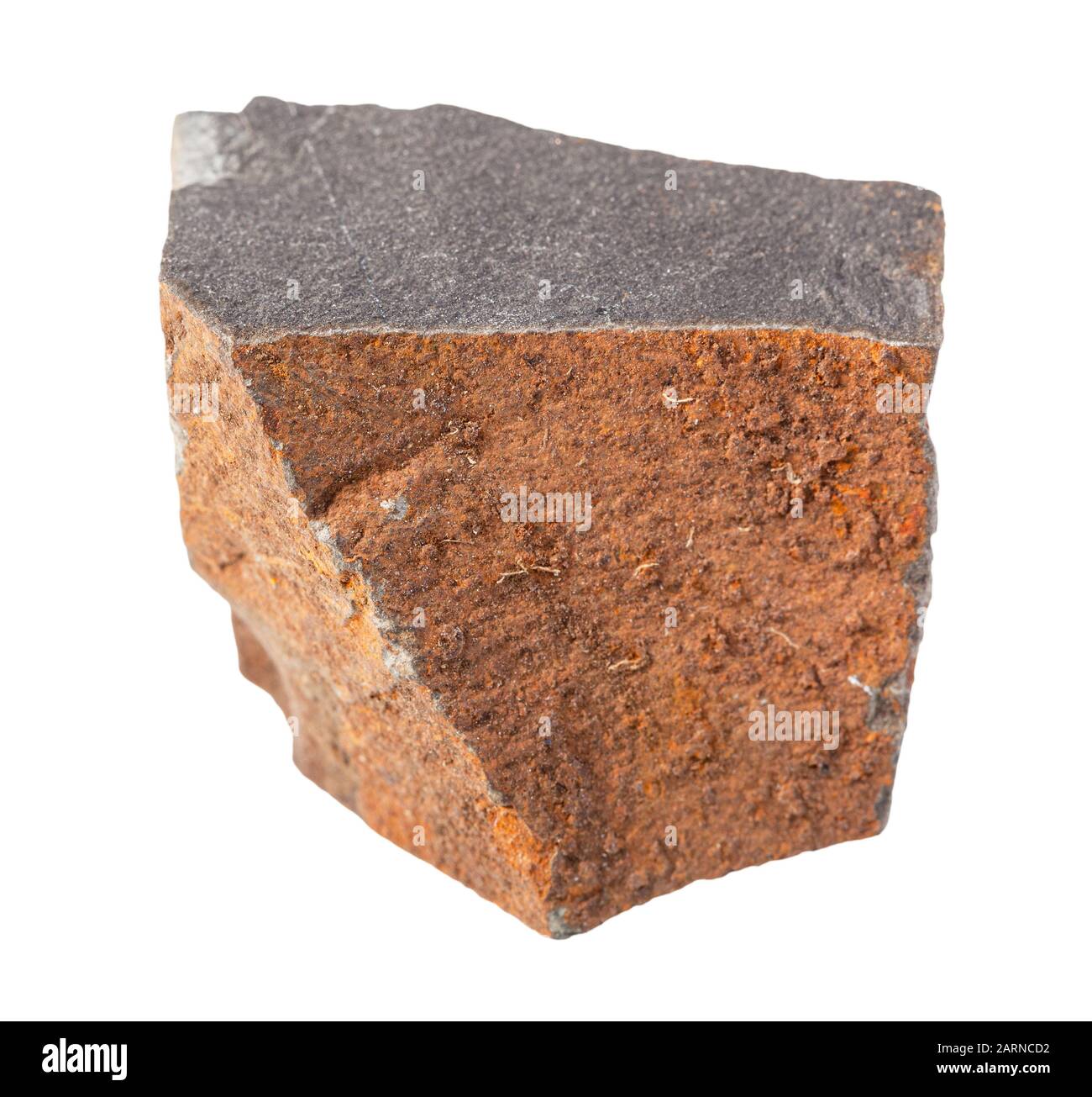 closeup of sample of natural mineral from geological collection ...