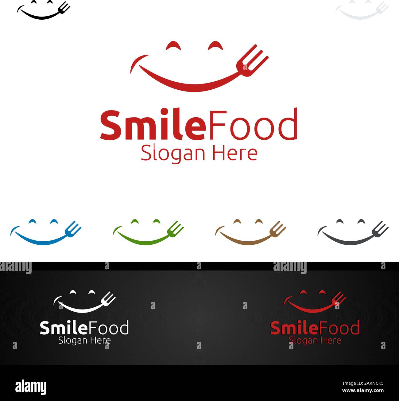 Smile Food Logo for Restaurant or Cafe Stock Vector Image & Art - Alamy