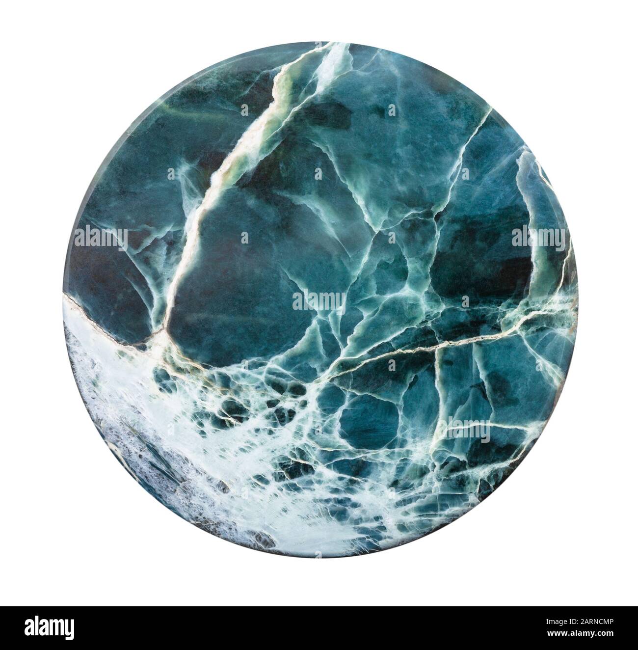 polished circle from natural Ophite (serpofite, serpentine) rock ...