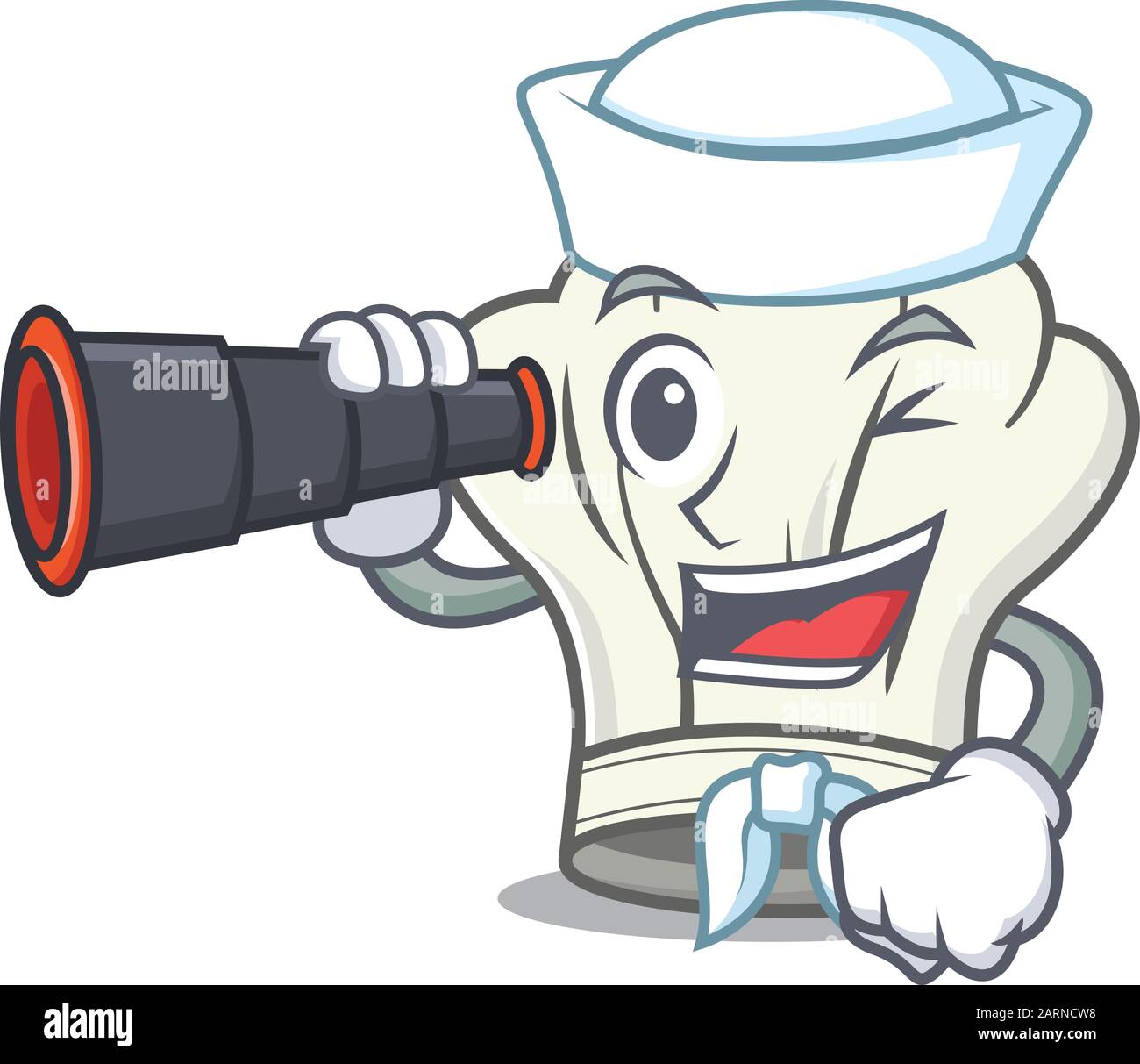 Cook hat cartoon happy Sailor style with binocular Stock Vector Image ...