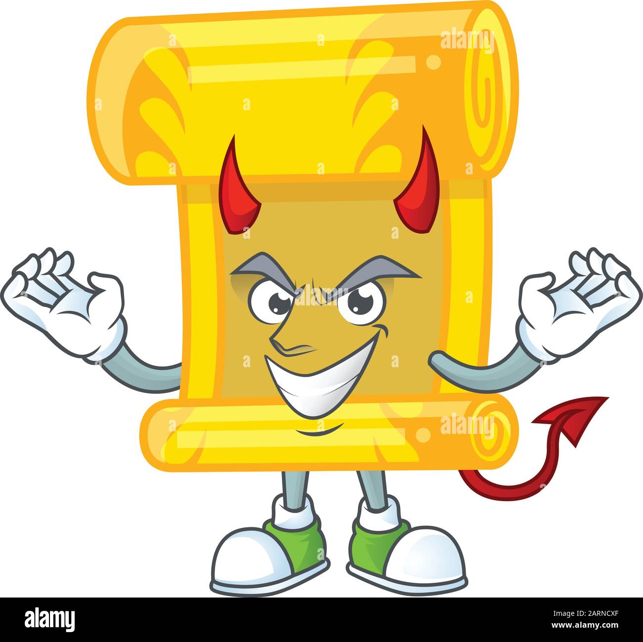 Devil chinese gold scroll Cartoon character design Stock Vector Image ...