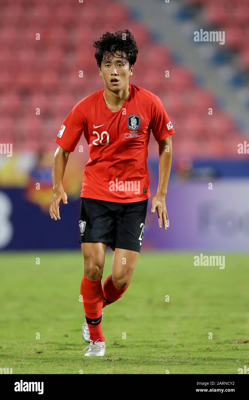 South Korea's Won Du-Jae during the AFC U-23 Championship Thailand 2020 Final match between ...