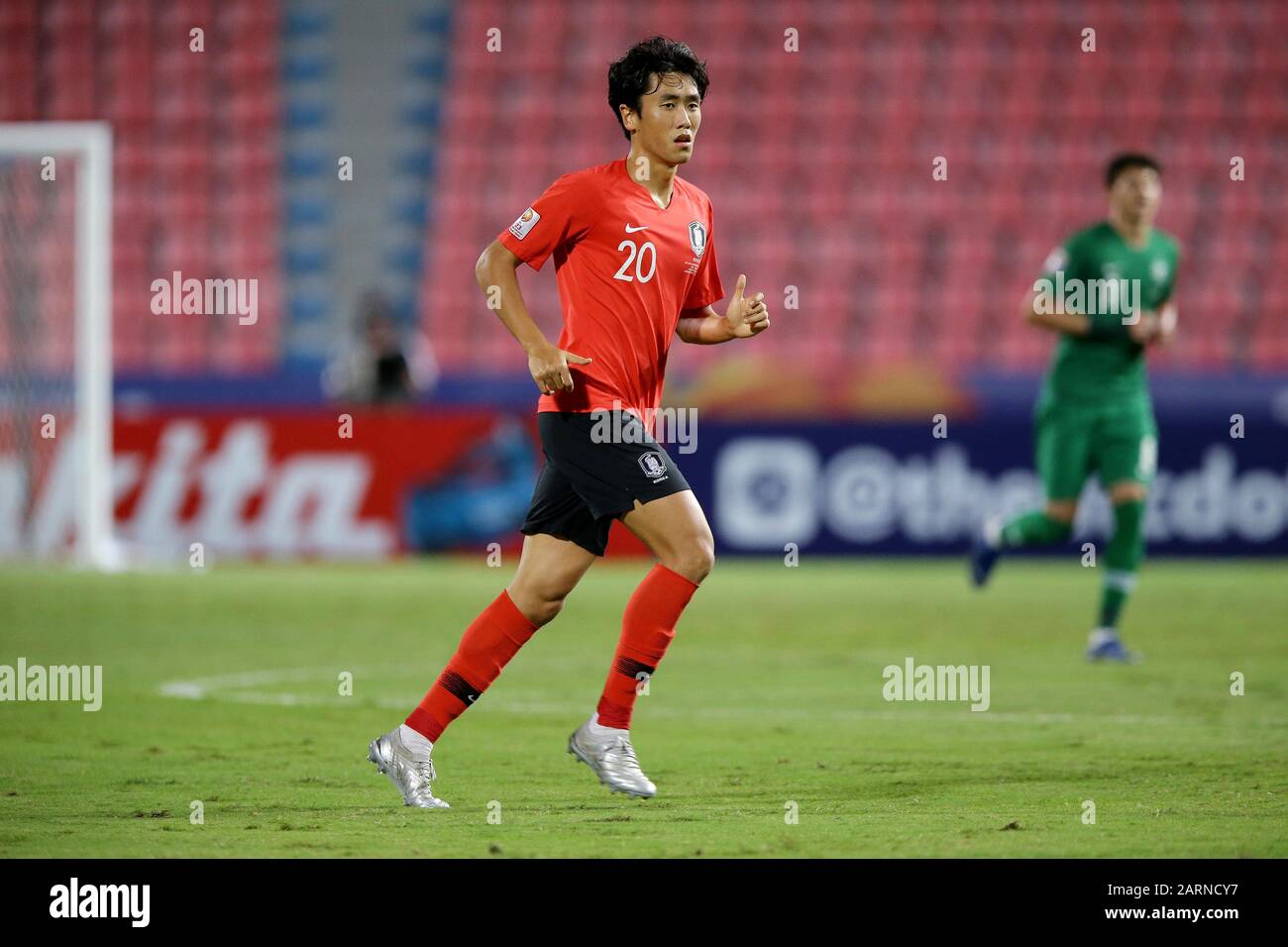 South Korea's Won Du-Jae during the AFC U-23 Championship Thailand 2020 Final match between ...