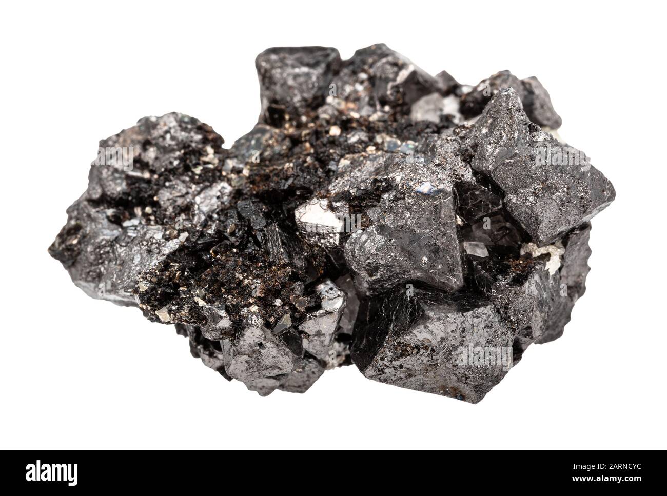 closeup of sample of natural mineral from geological collection - raw ...