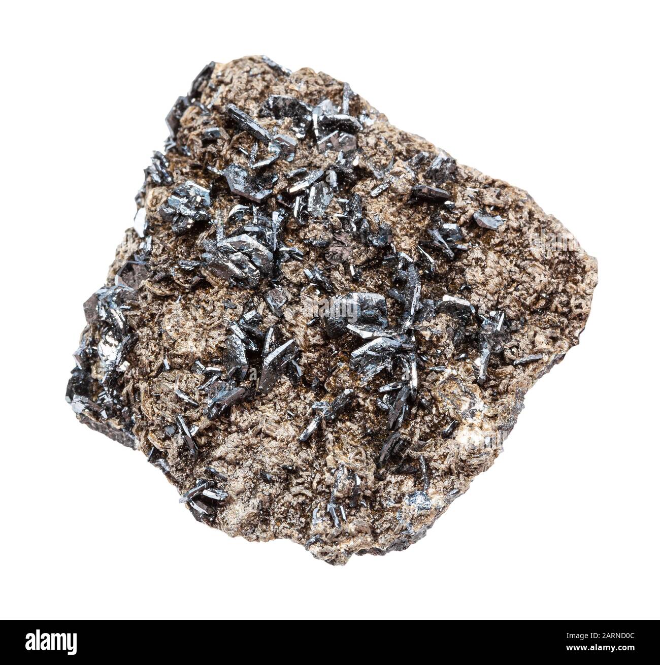 closeup of sample of natural mineral from geological collection ...