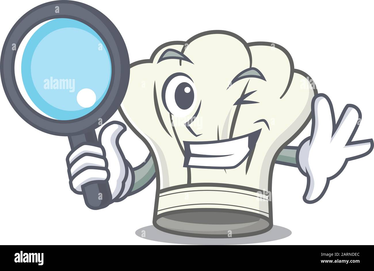 Cool and Smart cook hat Detective cartoon mascot style Stock Vector ...