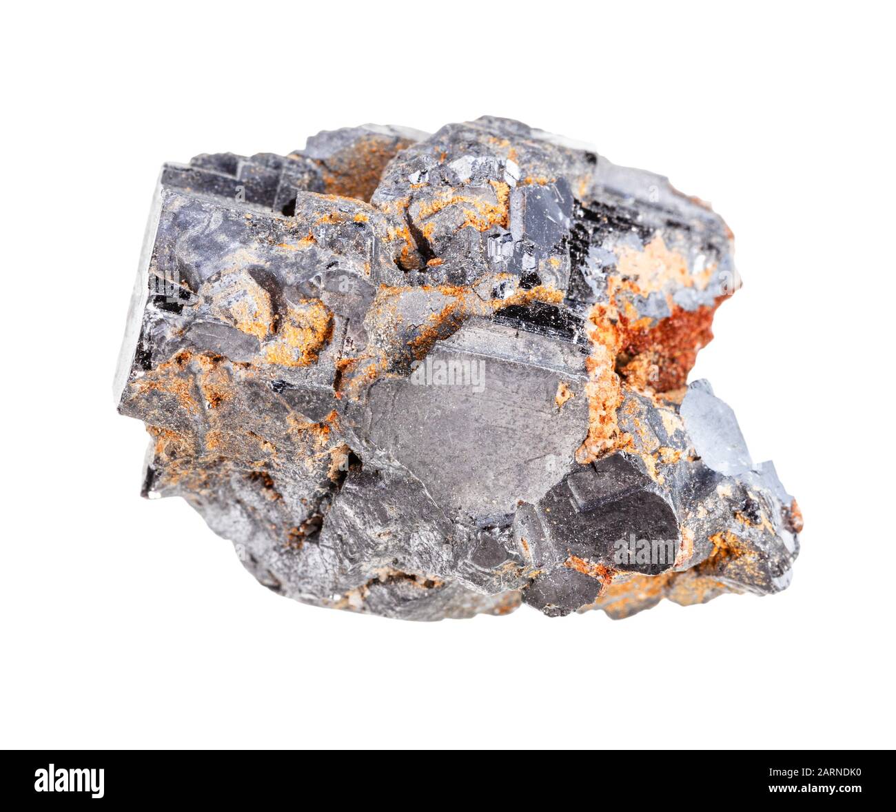 closeup of sample of natural mineral from geological collection - rough ...