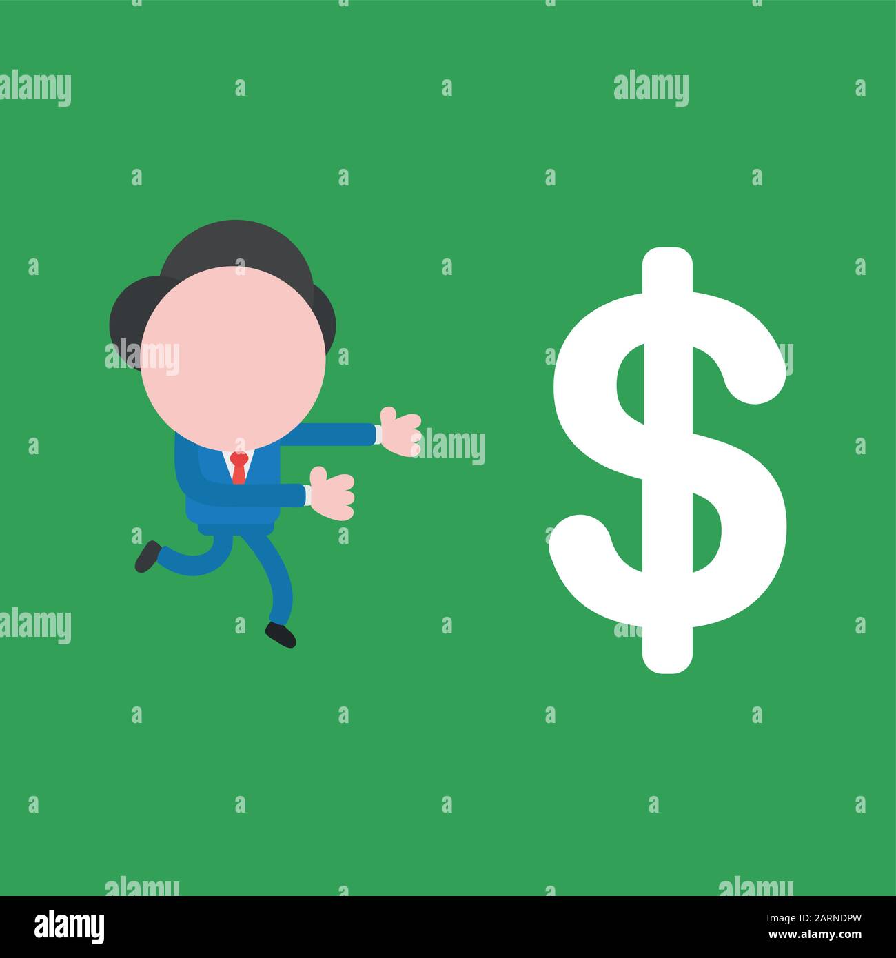 Vector cartoon illustration concept of faceless businessman mascot ...