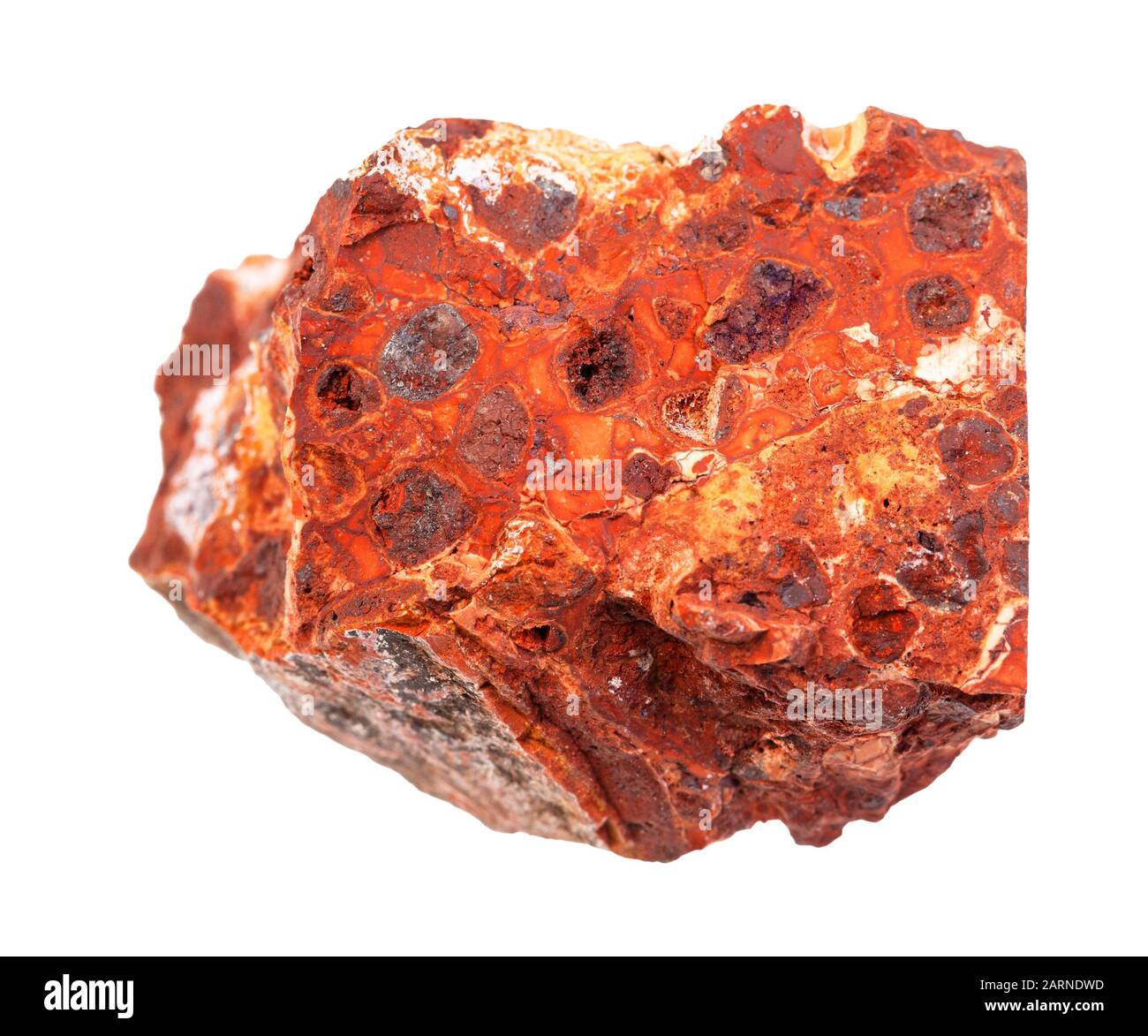 closeup of sample of natural mineral from geological collection ...