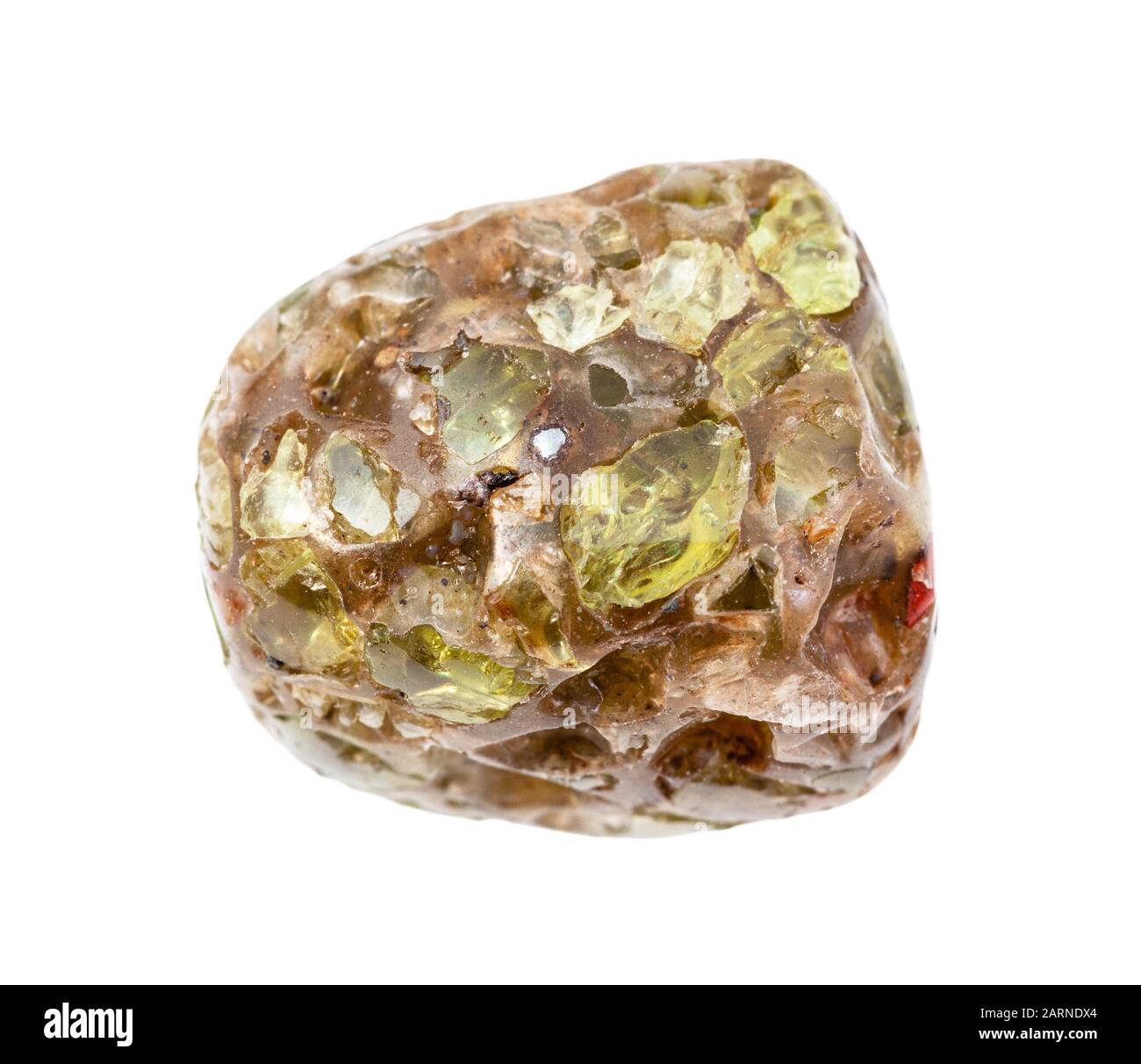 closeup of sample of natural mineral from geological collection ...