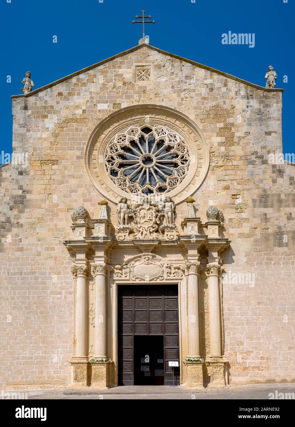 The medieval Cathedral in the historic center of Otranto, coastal town ...