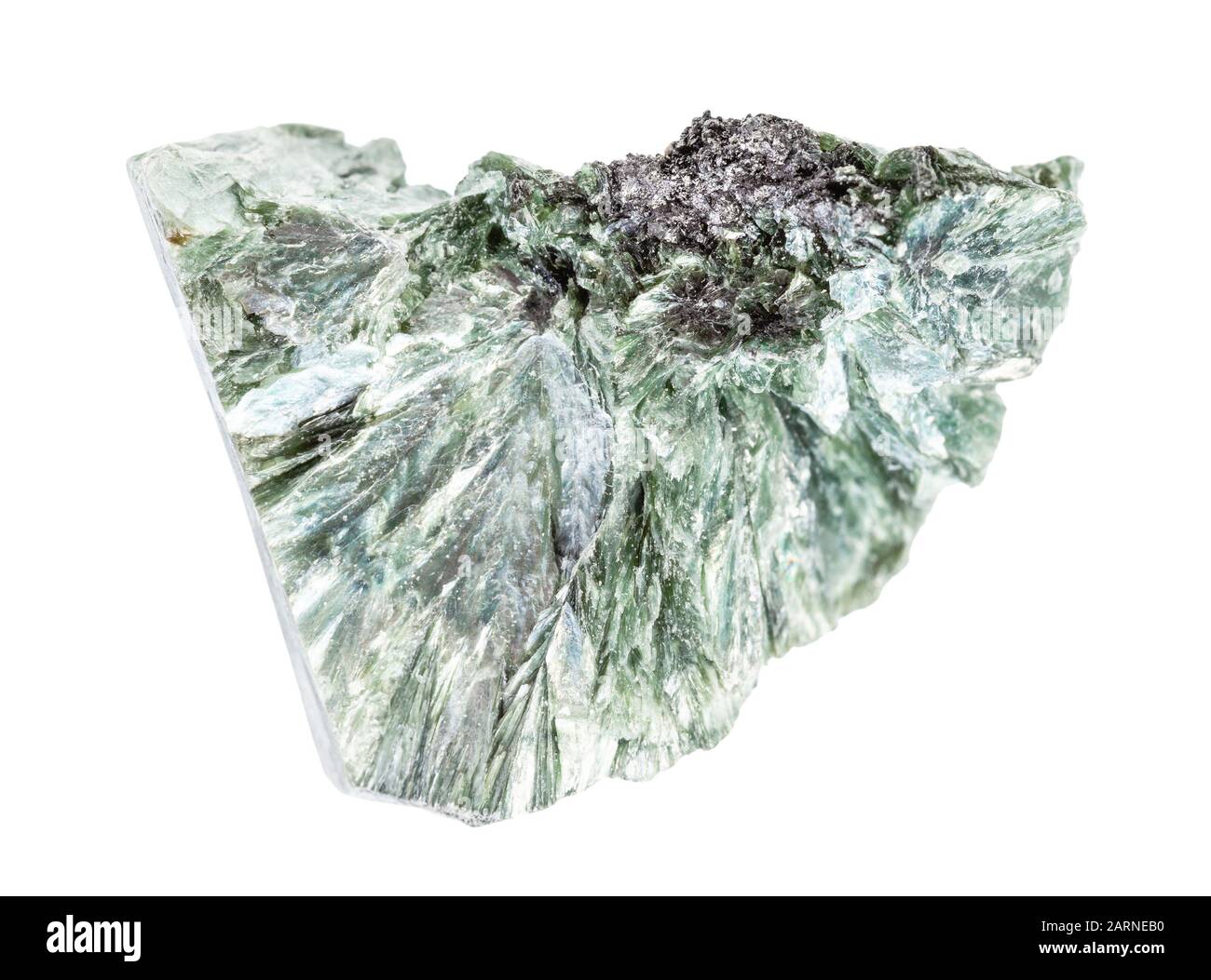 closeup of sample of natural mineral from geological collection - rough ...