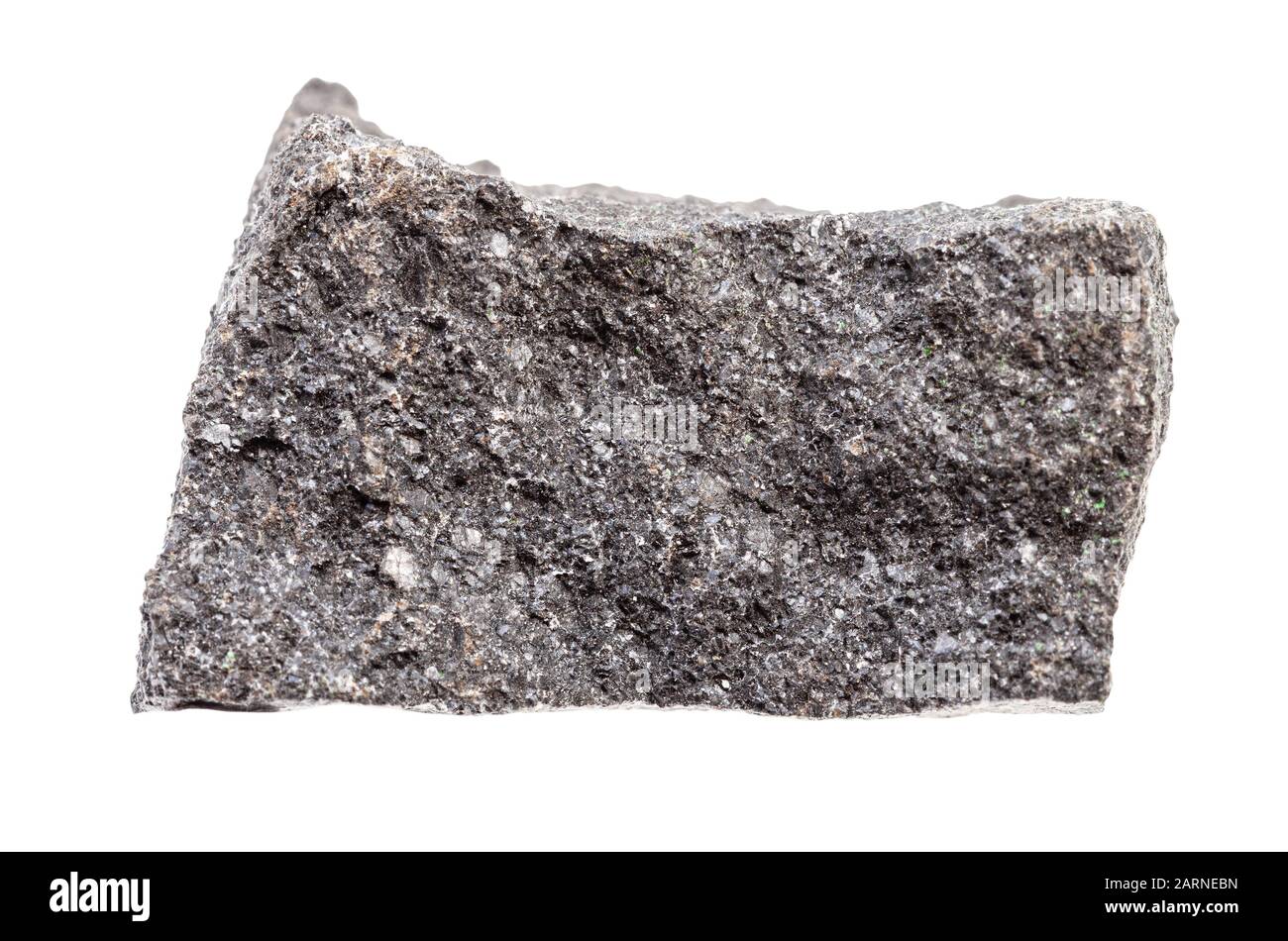 closeup of sample of natural mineral from geological collection - rough ...