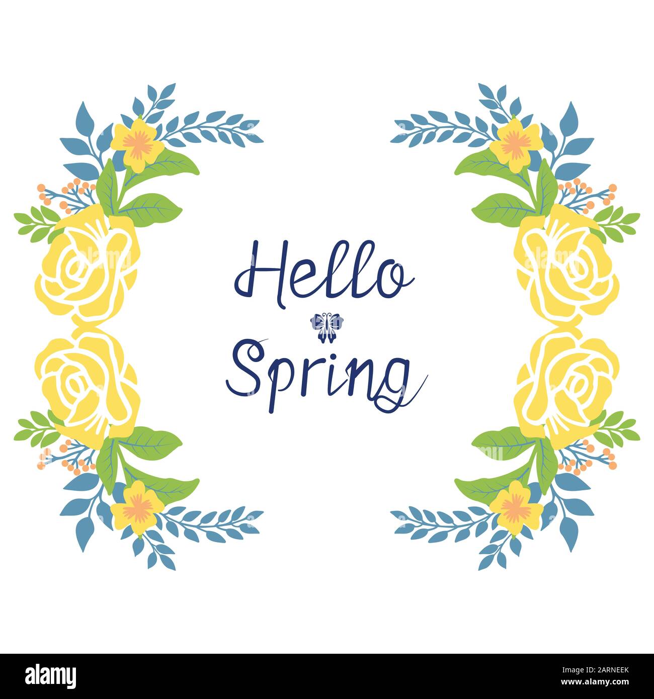 Wallpaper for hello spring card design, with beautiful of leaf and ...