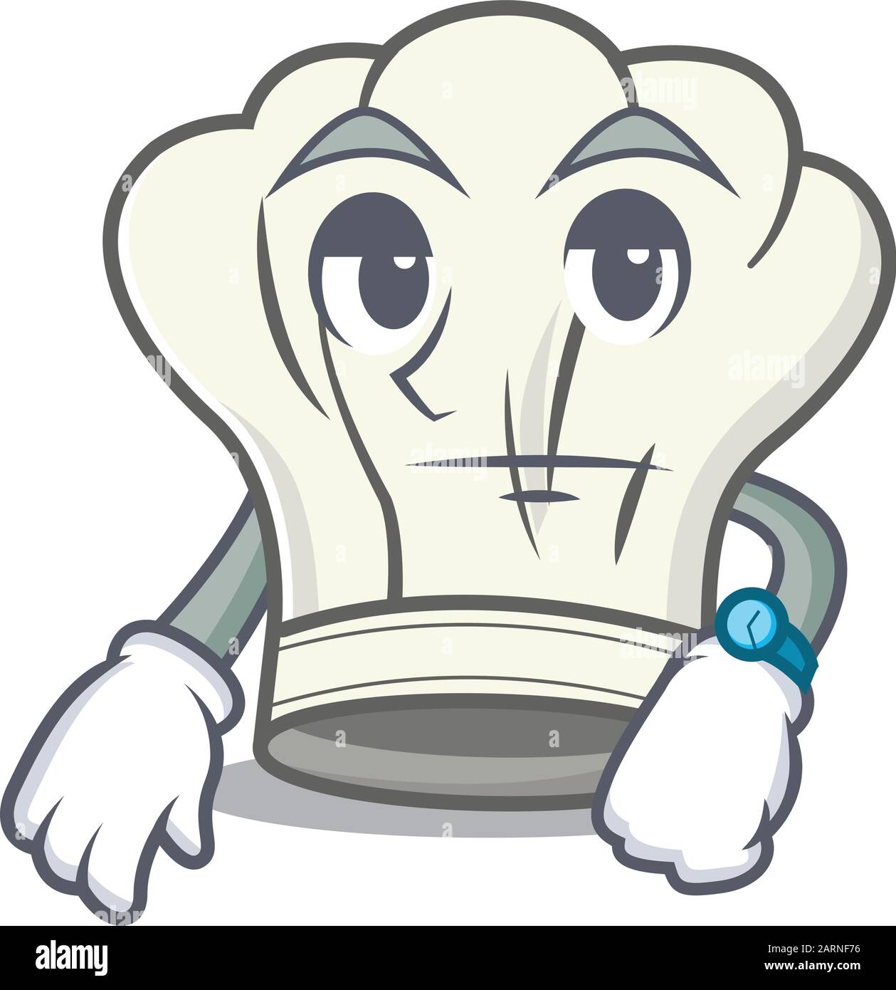 cartoon character design of cook hat on a waiting gesture Stock Vector ...