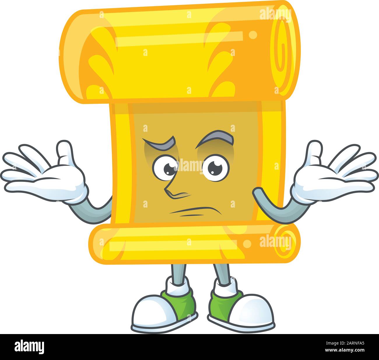 Super Funny Grinning chinese gold scroll mascot cartoon style Stock ...
