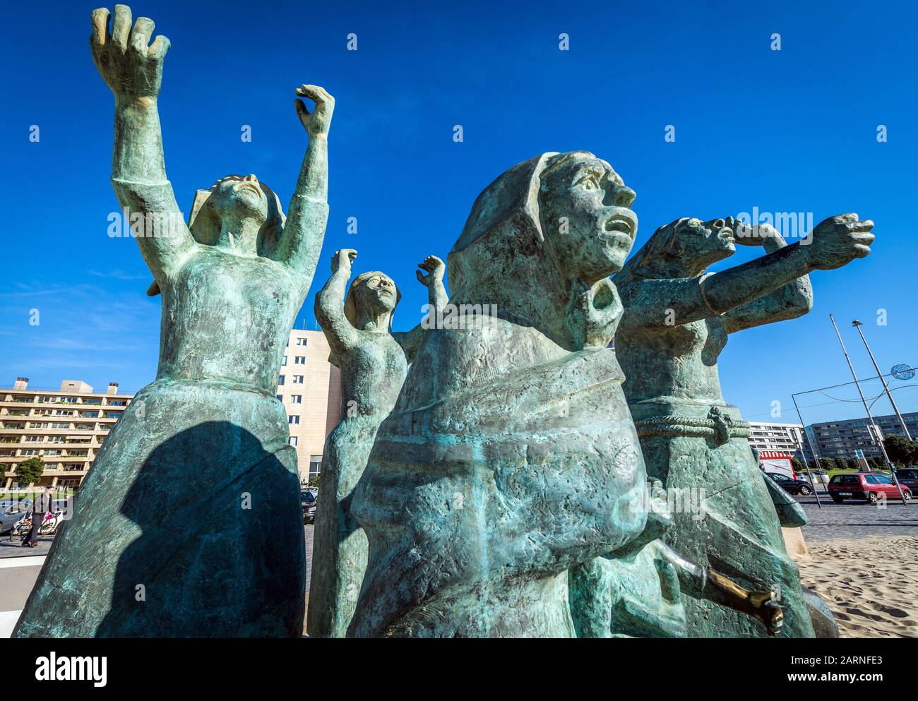 Tragedy at Sea sculpture by Jose Joao Brito on a beach in Matosinhos ...
