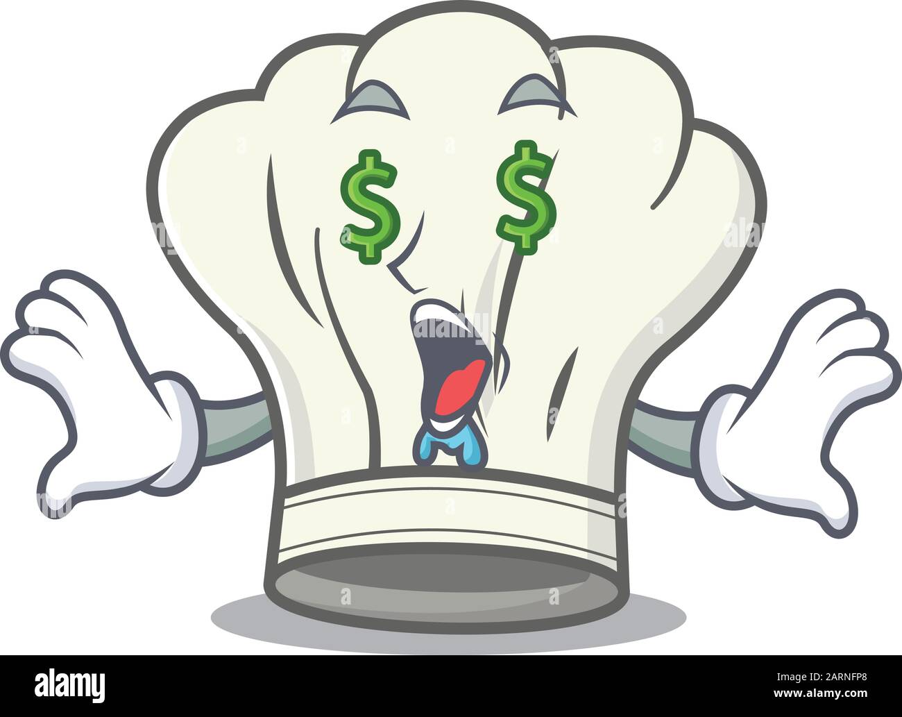 Happy rich cook hat with Money eye cartoon character style Stock Vector ...