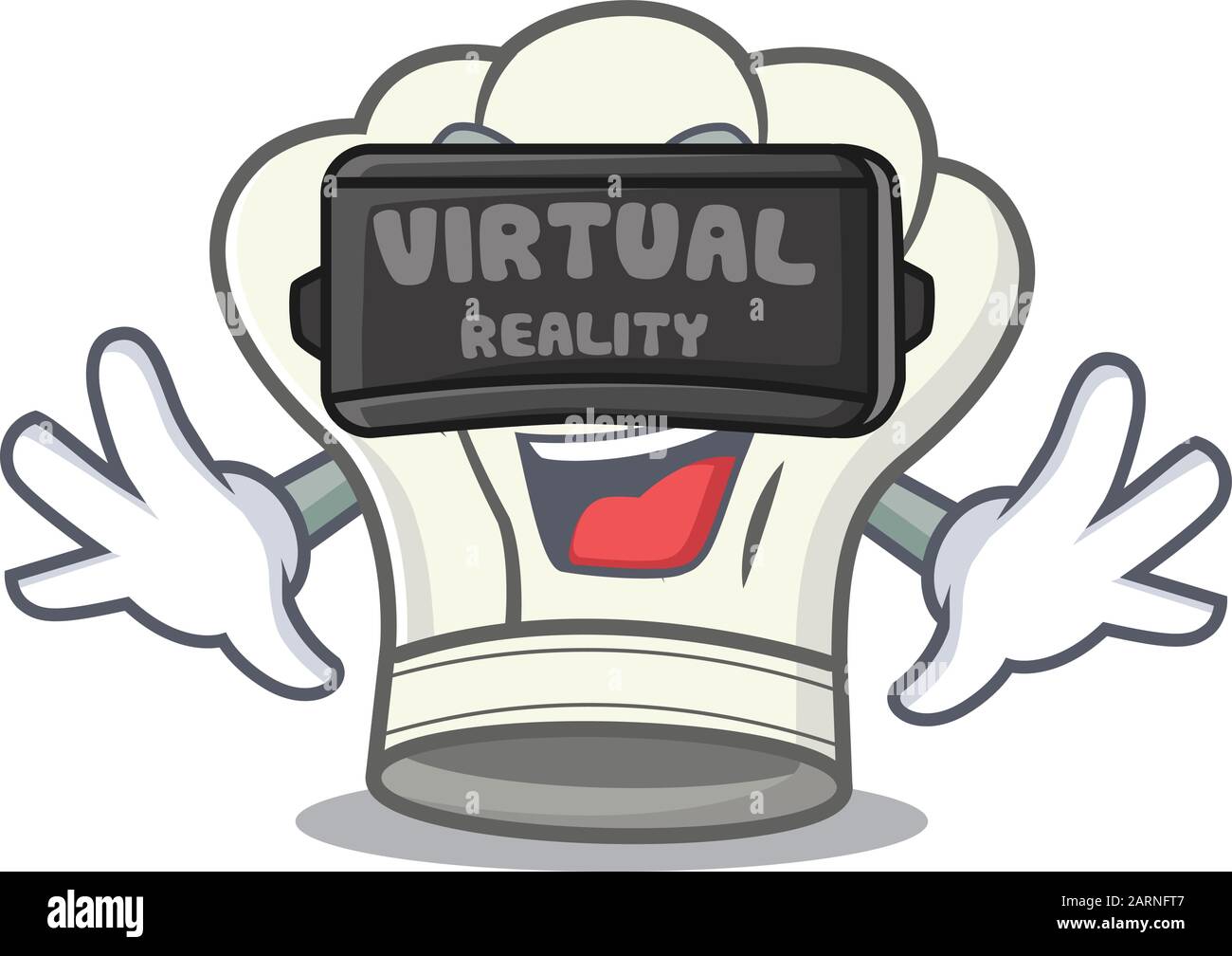 Trendy cook hat character wearing Virtual reality headset Stock Vector ...