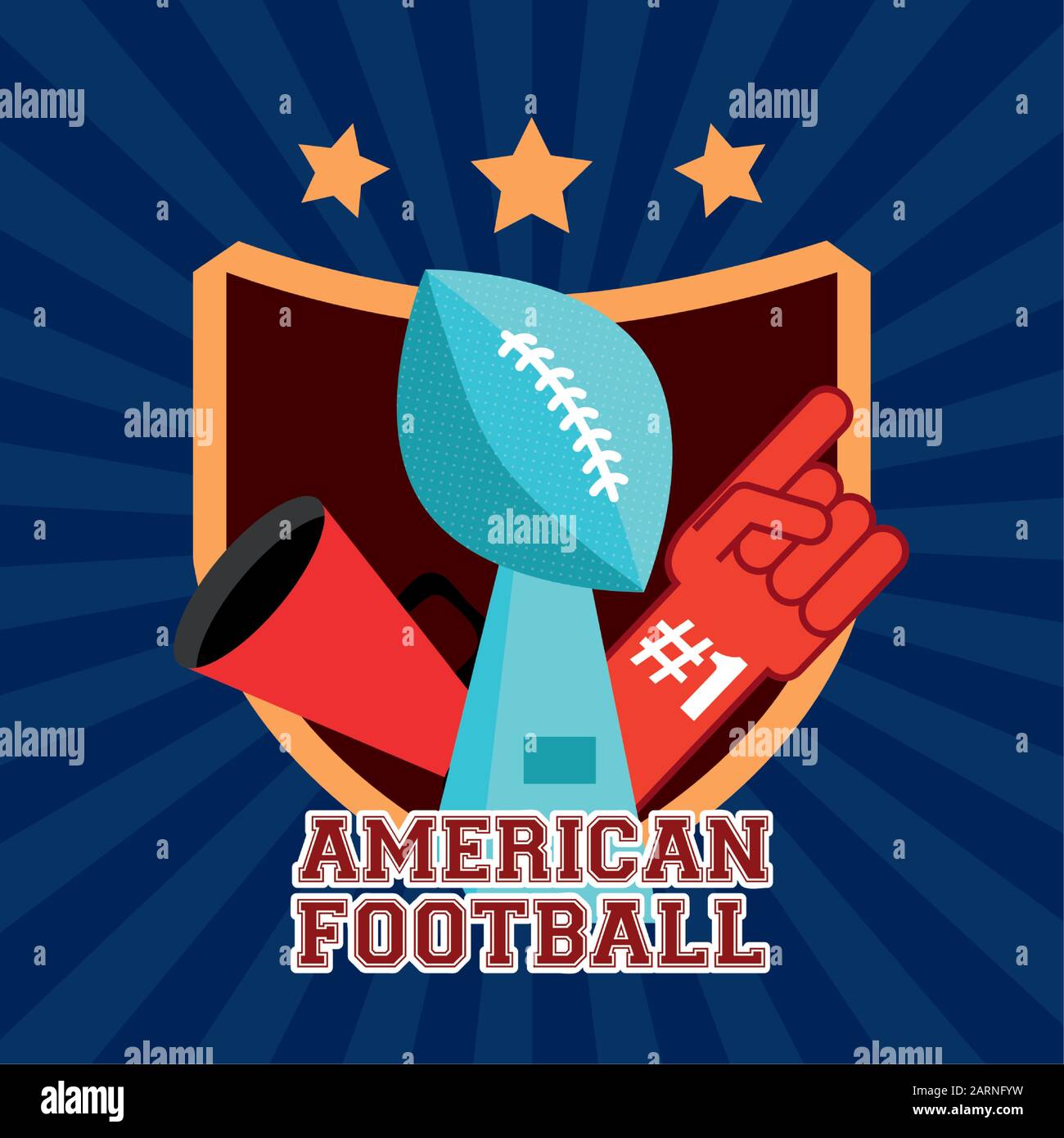 american football sport poster with trophy balloon Stock Vector Image ...