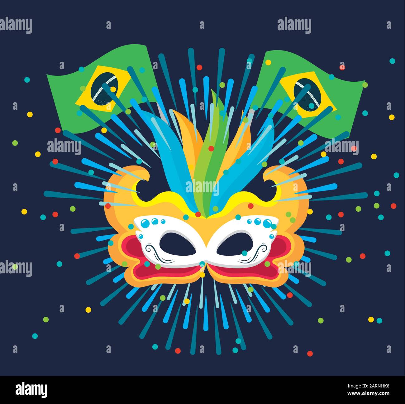 canival of rio brazilian celebration with feathers hat Stock Vector ...