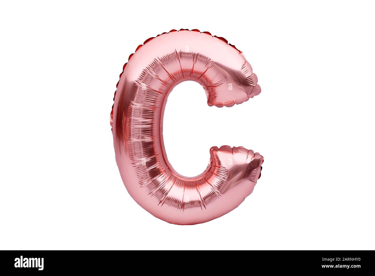Letter C made of rose golden inflatable helium balloon isolated on ...