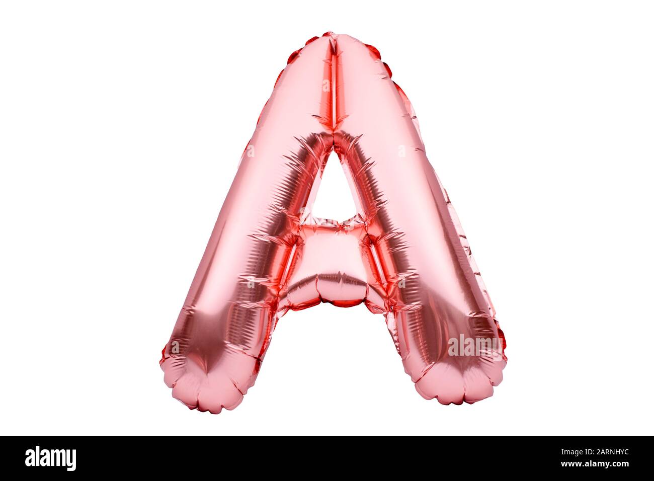 Letter A made of rose golden inflatable helium balloon isolated on ...