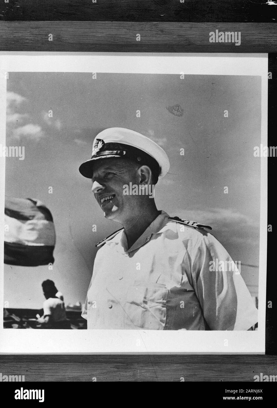 [Hr. Ms. Dan. Jan van Brakel in American port. Dutch naval officers ...