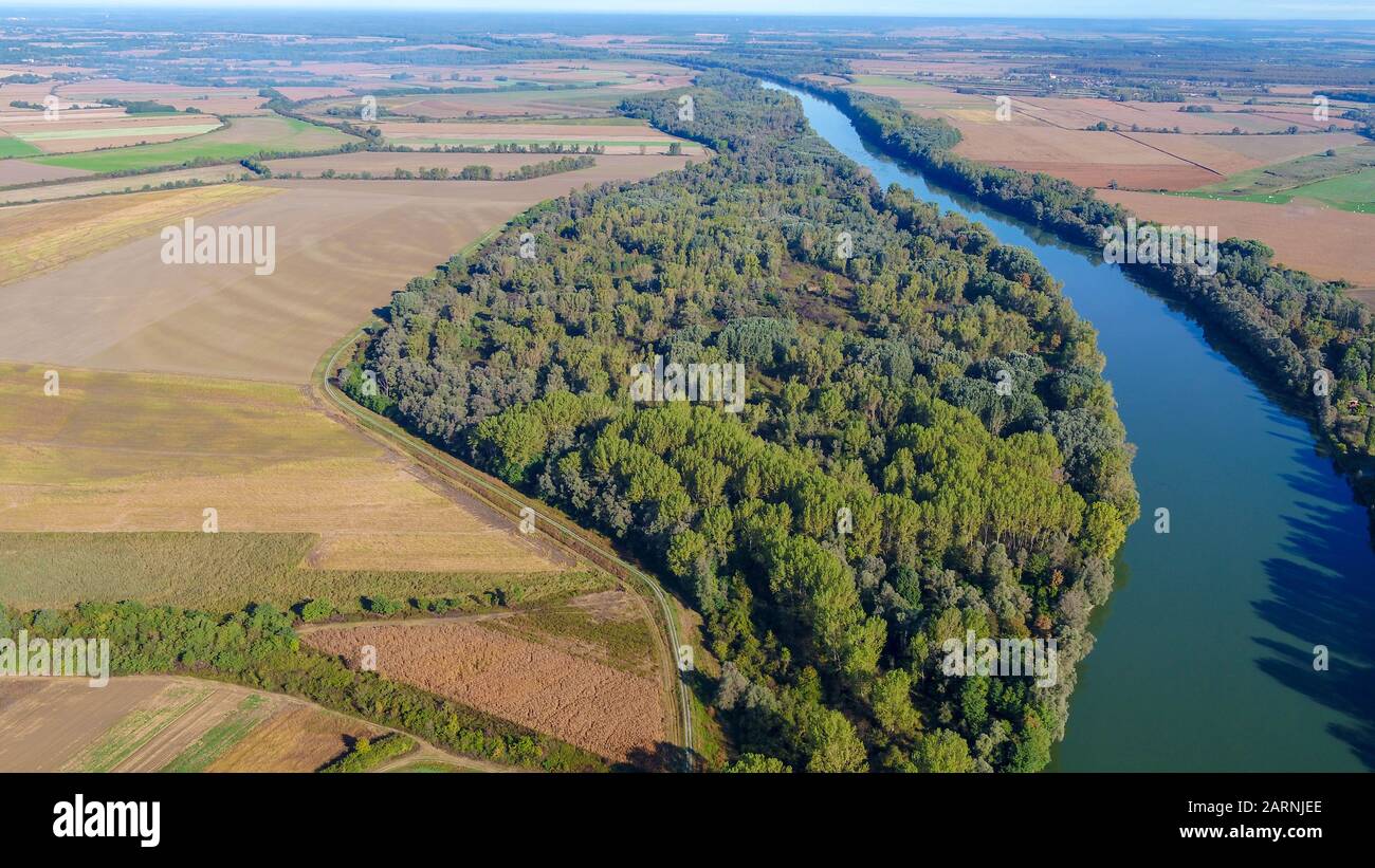 Aerial photo of the Drava River Stock Photo - Alamy