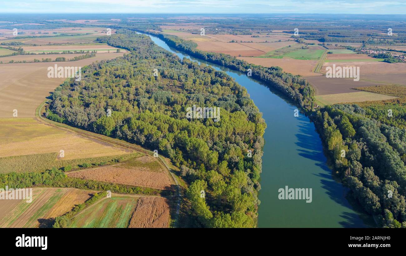 Aerial photo of the Drava River Stock Photo - Alamy