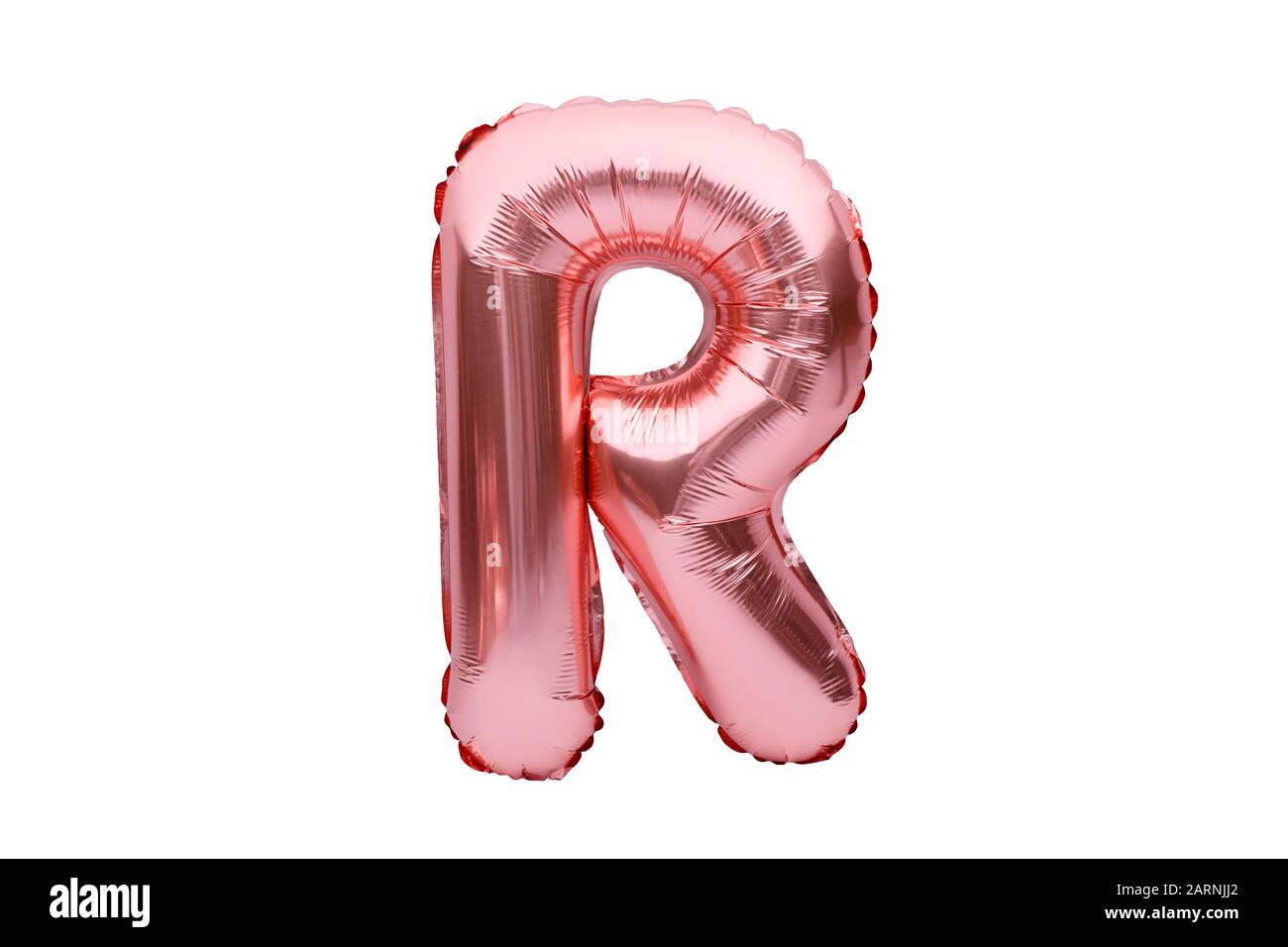 Letter R made of rose golden inflatable helium balloon isolated on ...