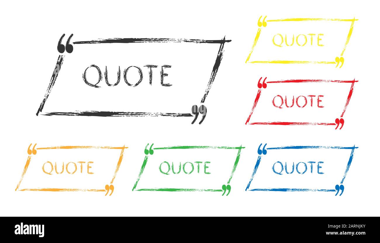 Editable set of colored brush - drawn frames for quotes or text for ...