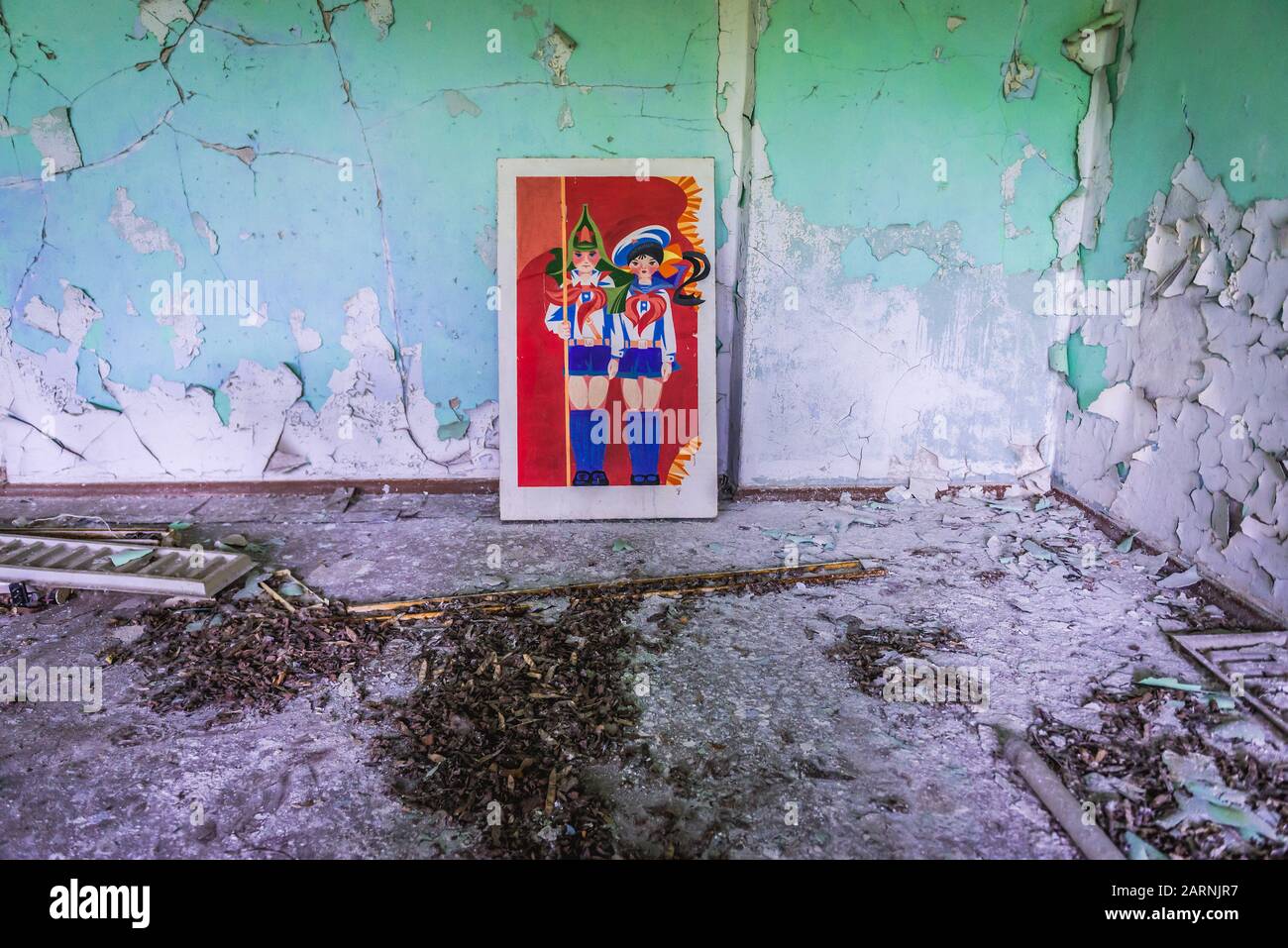 Old Soviet poster for children in High school No 3 in Pripyat ghost ...