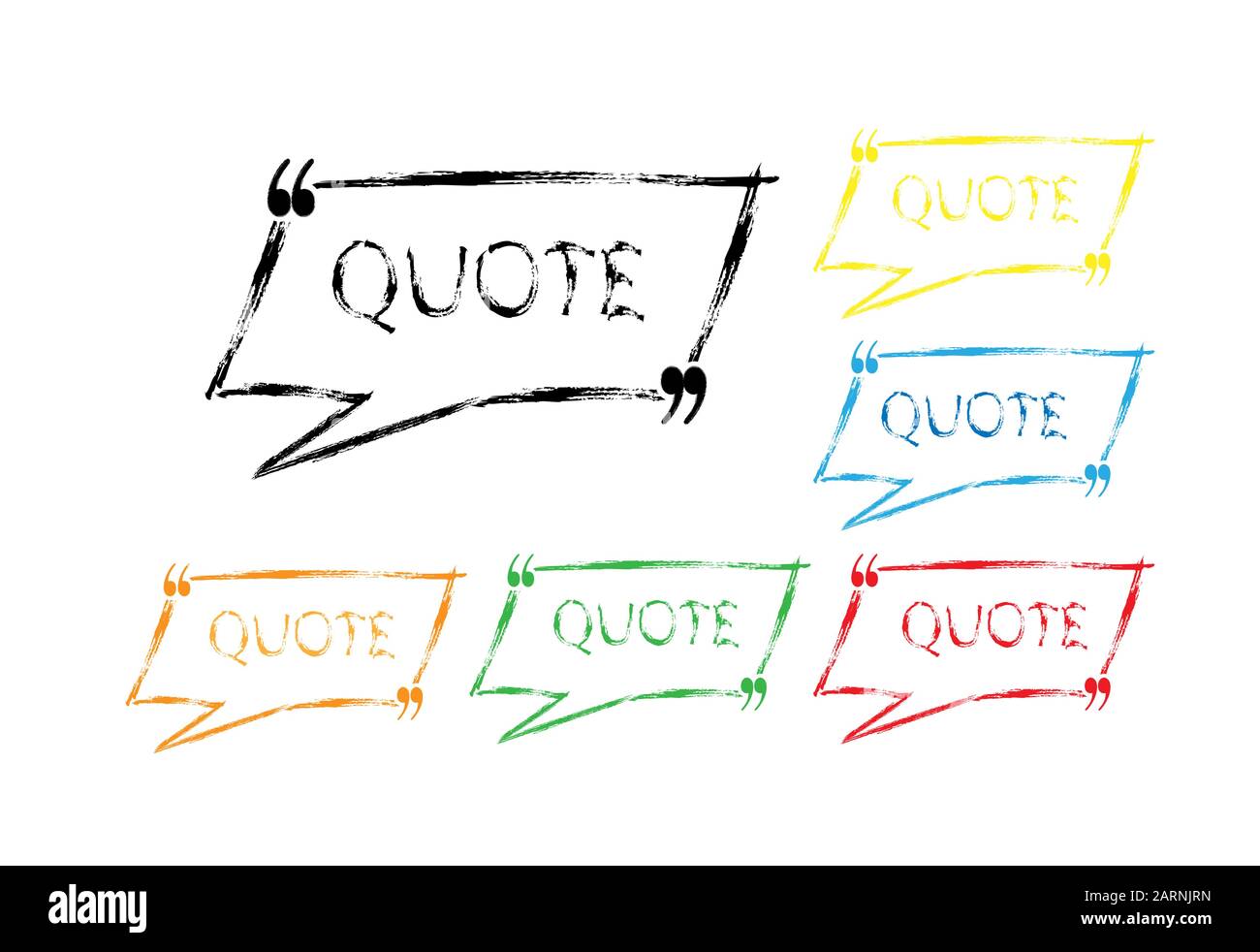 Editable set of colored brush - drawn frames for quotes or text for ...