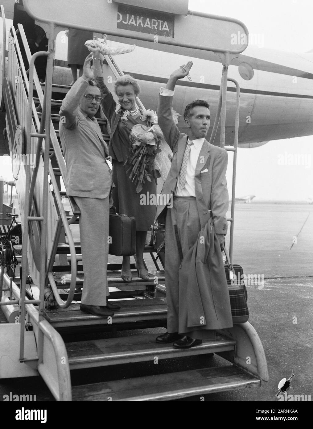 Departure Georgette Hagedoorn to Indonesia. From left to right: Pierre ...