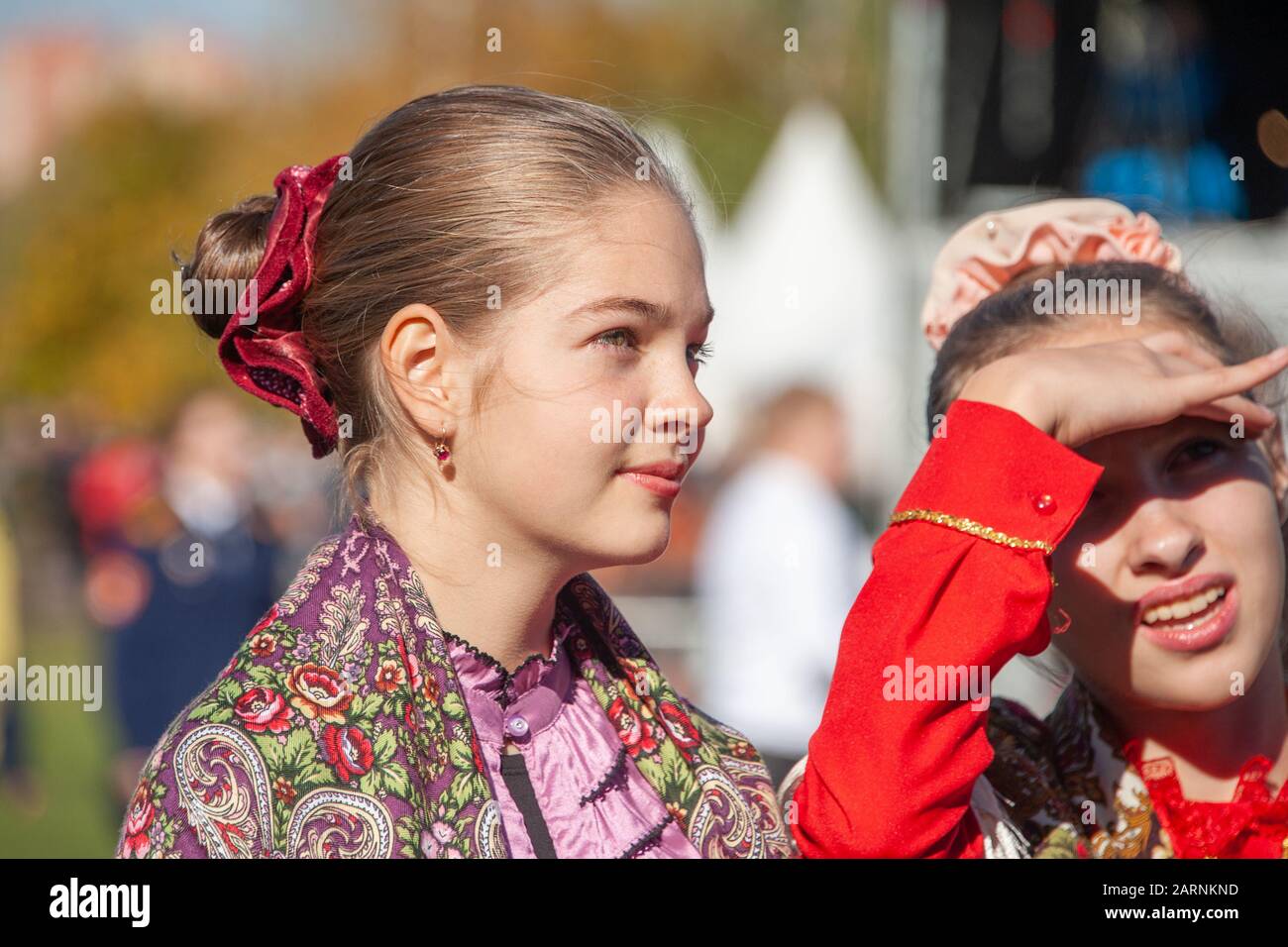 Moscow, Russia-October 1, 2016: descendants of the Cossacks at the fair ...