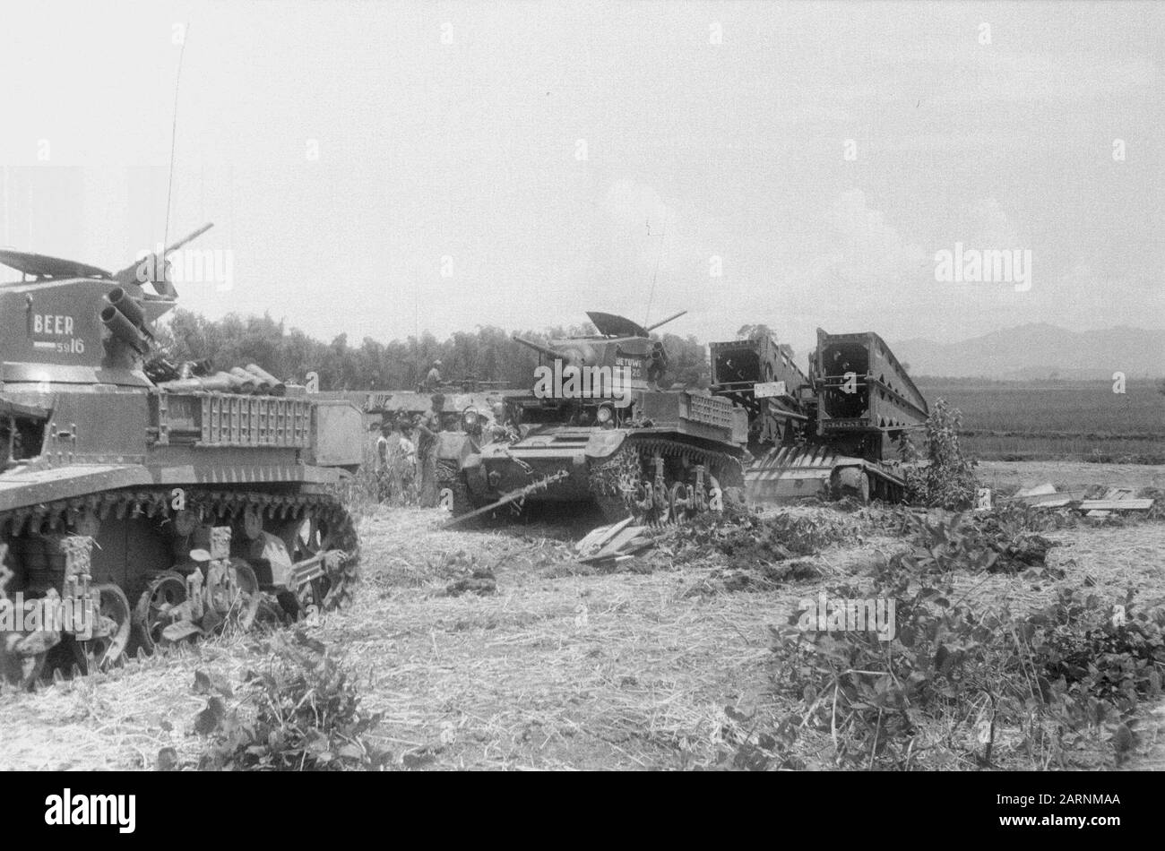 Action with tanks near Toba and surroundings [Two M3 Stuart tanks are ...
