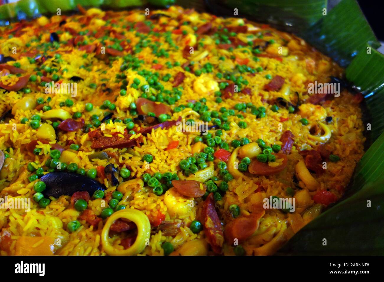 Large Meat & Seafood Spanish Rice Dish 'Paella' on Display in the ...