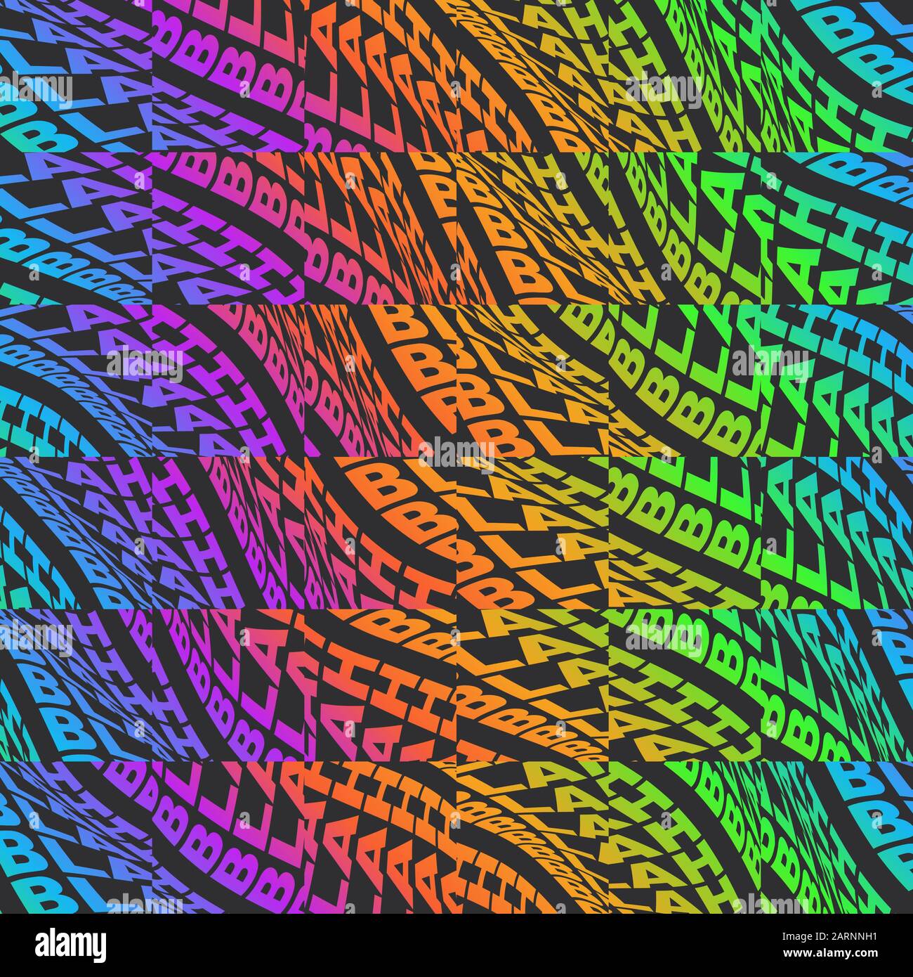 Warped words wavy rainbow type seamless pattern Stock Photo - Alamy