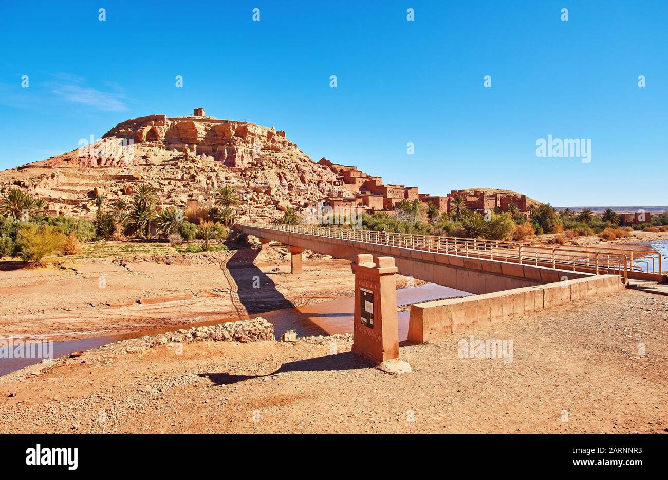 The new bridge across the Asif Ounila river at Ait Ben Haddou, Morocco ...
