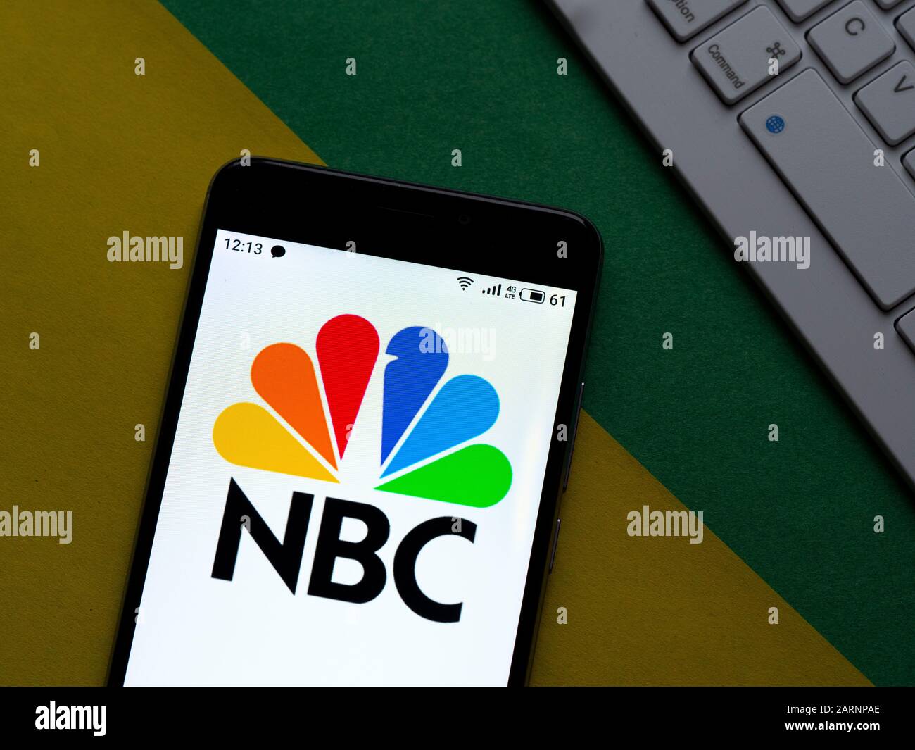 In this photo illustration the NBC TV Network logo is seen displayed on ...