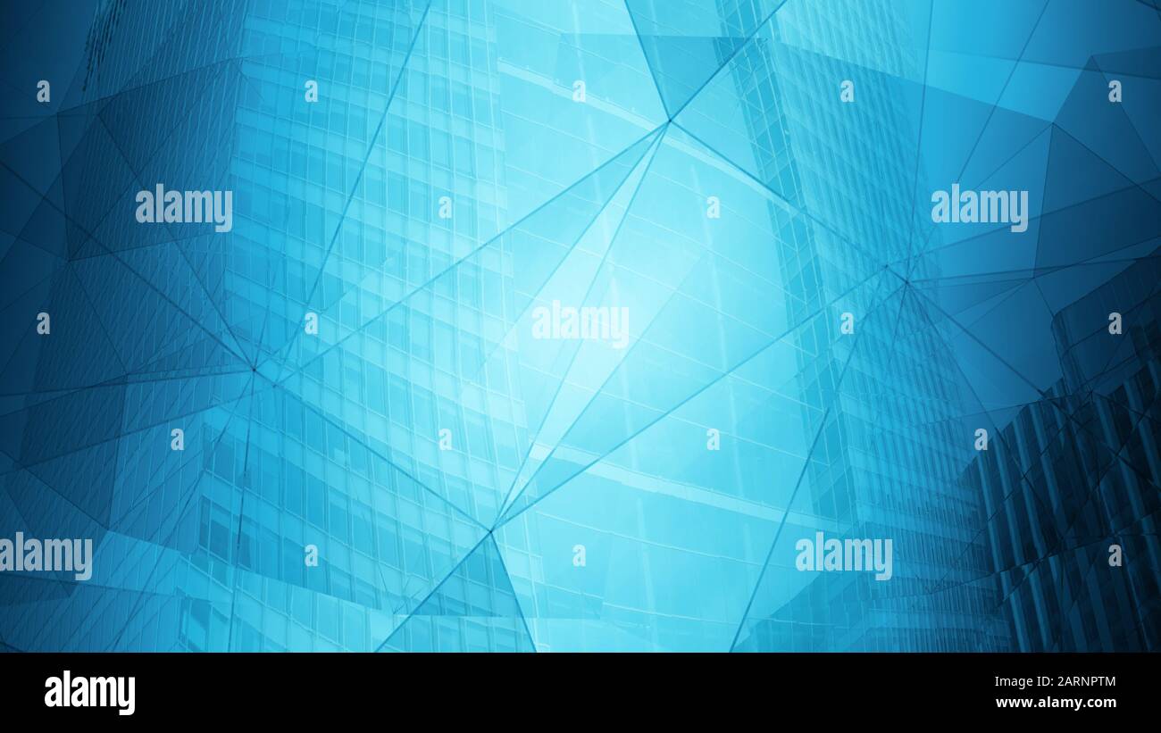 City bank architecture, high building connected Stock Photo - Alamy
