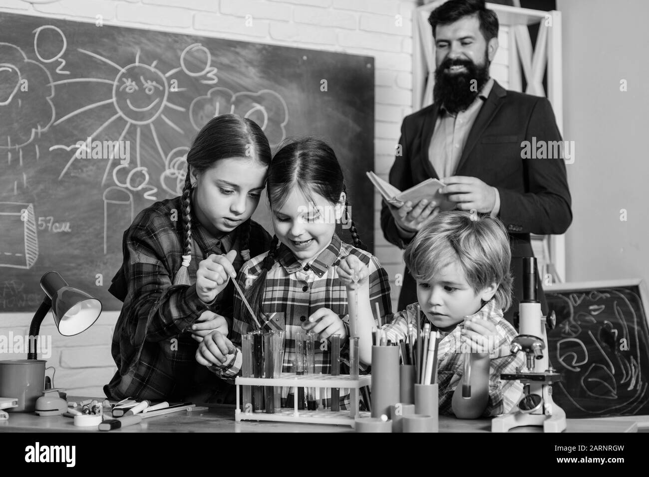 children making science experiments. Education. Science and education ...